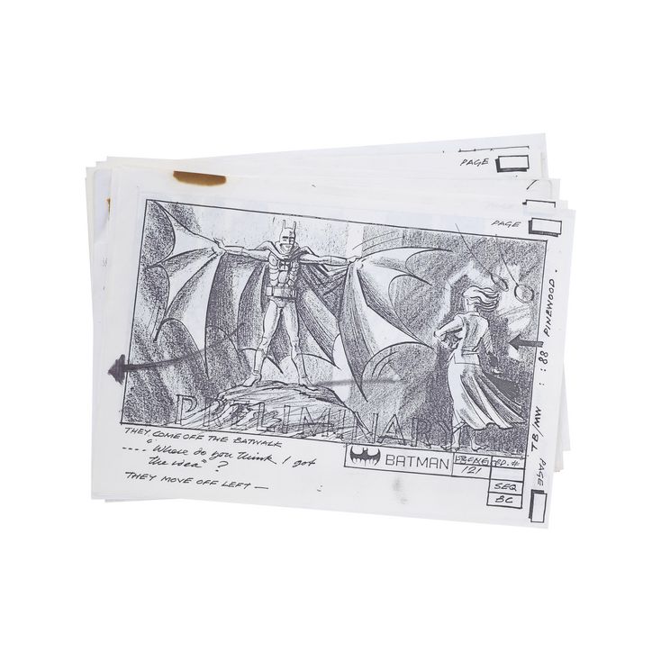 Lot #579 - BATMAN (1989) - Storyboard Copies and Production Paperwork