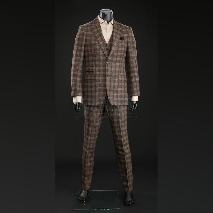 Hannibal Lecters (Mads Mikkelsen) Olive and Brown Plaid Three-Piece ...