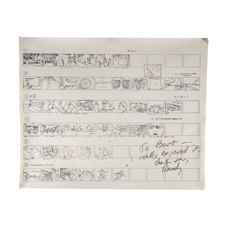 1000. Randy Newman-Autographed Printed Storyboard Page ### RANDY NEWMAN ...