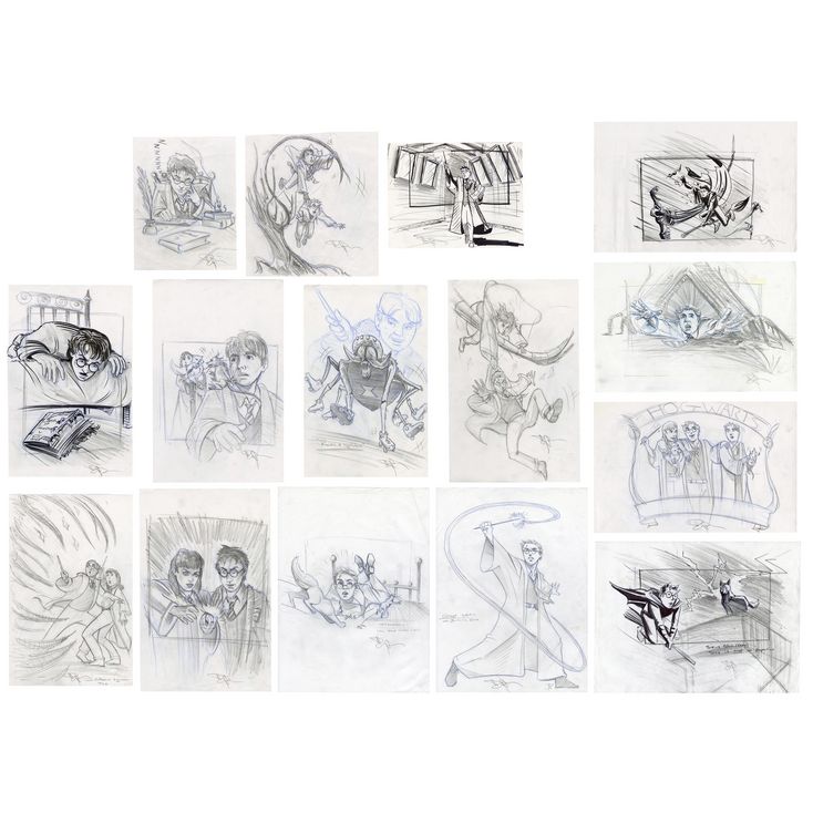 Lot # 942: HARRY POTTER AND THE PRISONER OF AZKABAN (2004) - Set of 15 Hand-Drawn Doug Brode ...