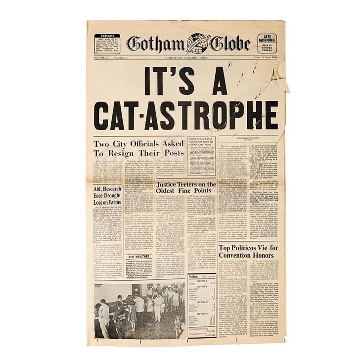 Catwomans (Michelle Pfeiffer) Shredded Gotham Globe Newspaper | BATMAN ...