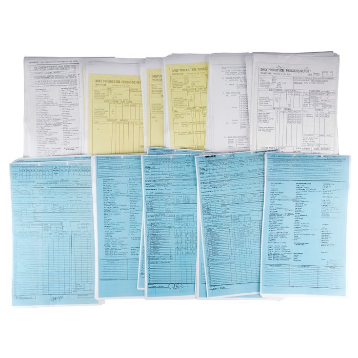 339. Collection of 288 Modern Printed Production Progress Reports ...
