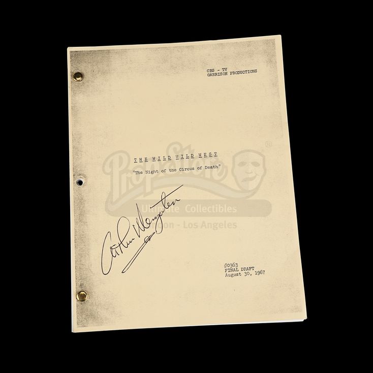 Arthur Weingarten-autographed Script | WILD WILD WEST (1965-1969)