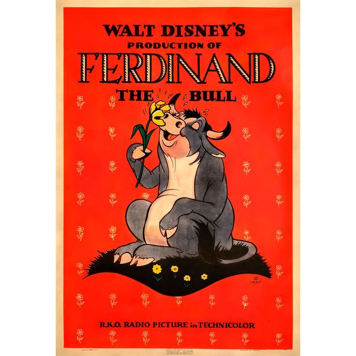 143. FERDINAND THE BULL - One Sheet One Sheet (27 x 41) Fine on Linen ...