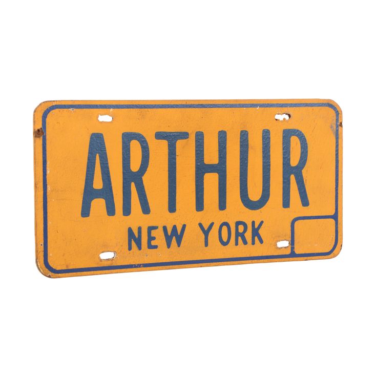 Lot 21. Arthurs (Dudley Moore) Licence Plate | ARTHUR (1981)