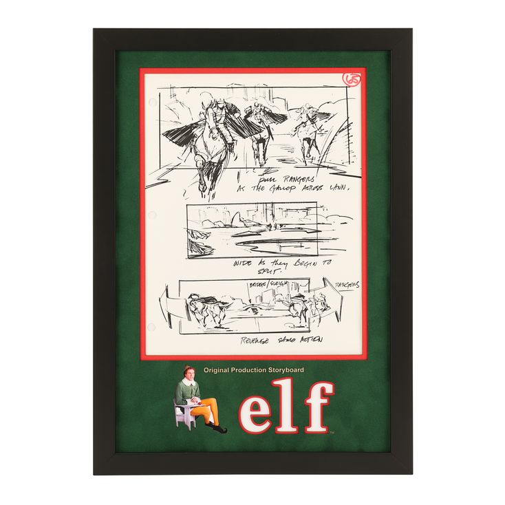 Production-Used Storyboard - Rangers Gallop Across the Lawn | ELF (2003)