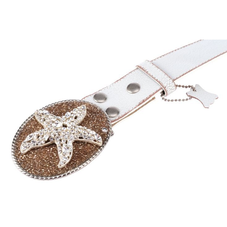 Lot 25 Jodis Jems Signature Rhinestone Starfish Belt Buckle and Belt ...