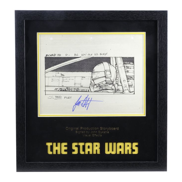 John Dykstra Signed Early Production Storyboard - Close-Up of Red Pilot ...