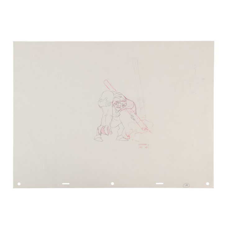 365. Quasimodo Carrying Esmeralda Original Production Pencil Drawing ...