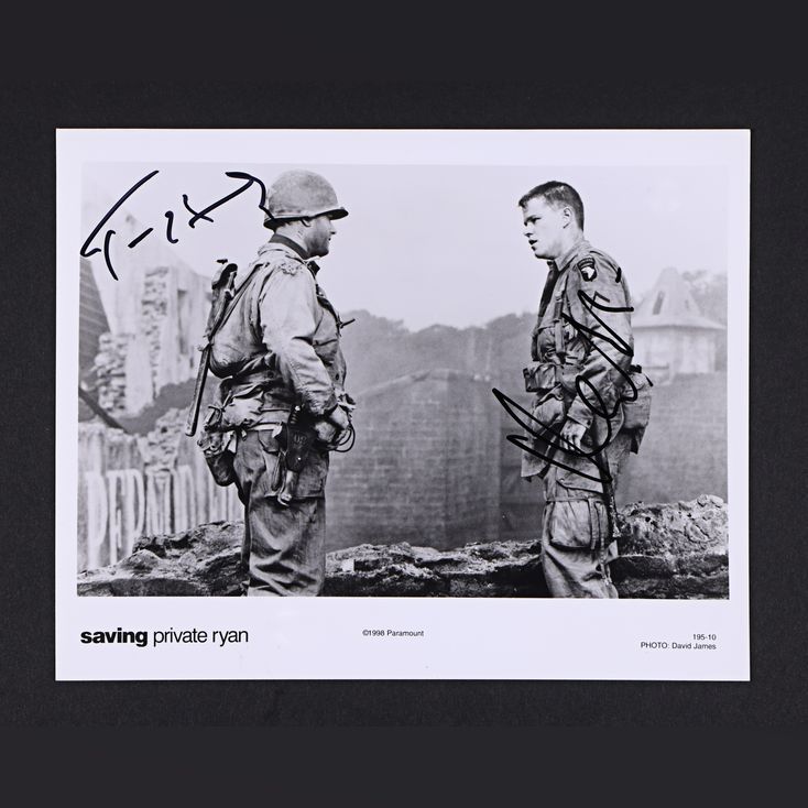 Lot 317 - Collectible Poster Live Auction - Tom Hanks and Matt Damon Autographed Publicity Still ...