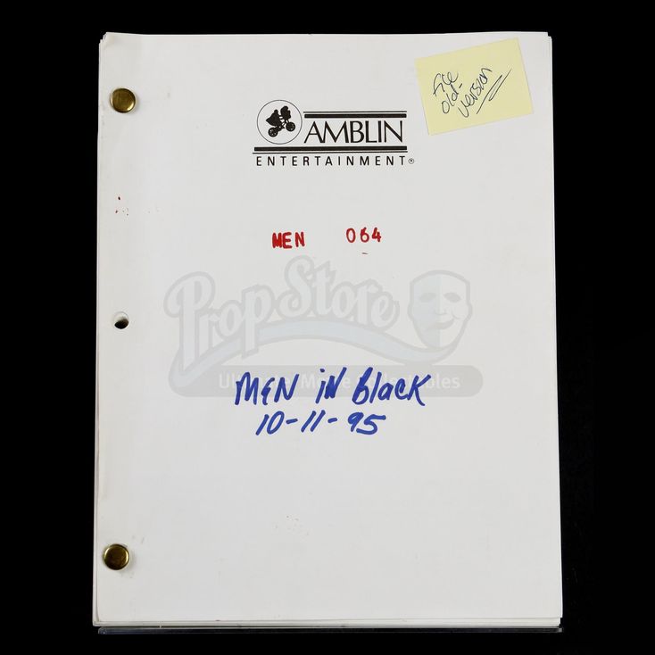 Lot 187 - Revised Script | MEN IN BLACK (1997)