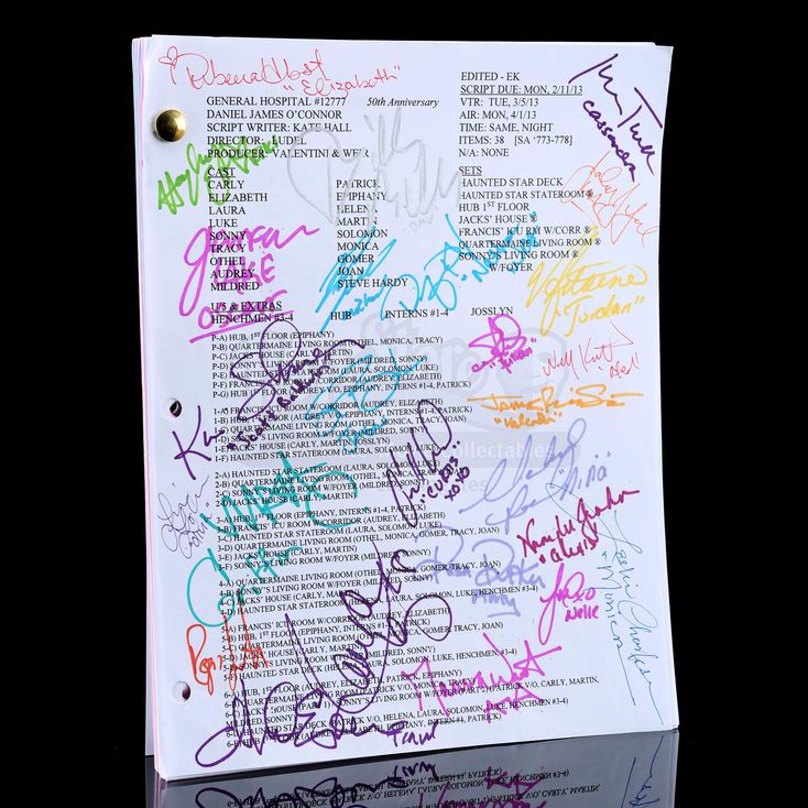 General Hospital 50th Anniversary Signed Script | GENERAL HOSPITAL (1963)