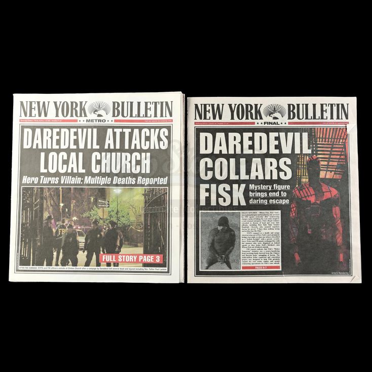 Pair of New York Bulletin Daredevil Newspapers | MARVEL'S DAREDEVIL ...