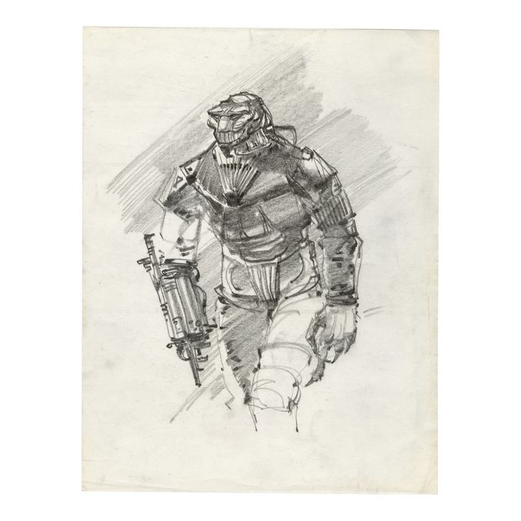 1268. Hand-Drawn Predator Concept Art | PREDATOR (1987)