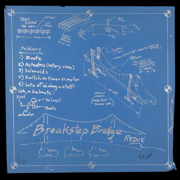 Lot 122 Break Step Bridge Blueprint Drawn by Jamie Hyneman and Signed ...