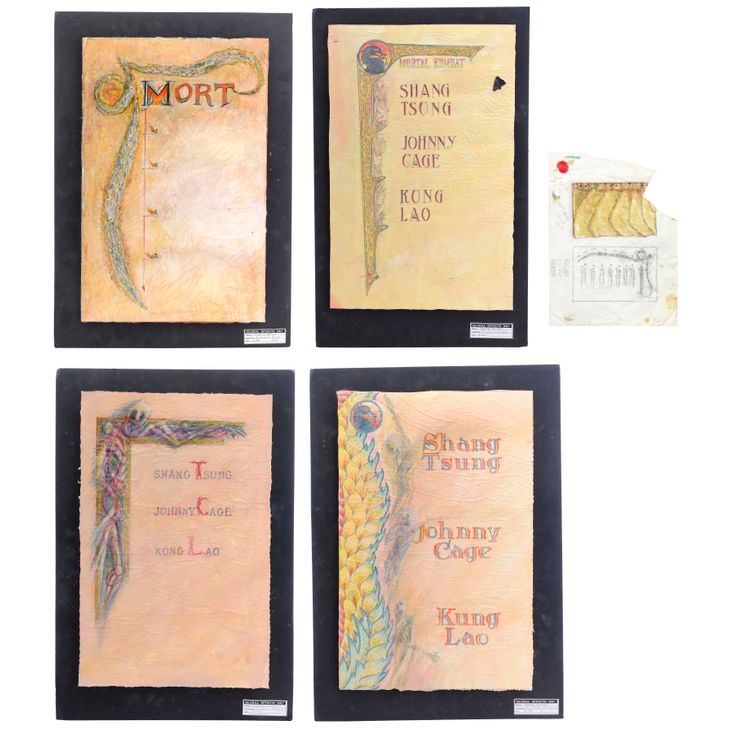 241. Set of Five Hand-Drawn Global Effects, Inc. Mortal Kombat Book ...