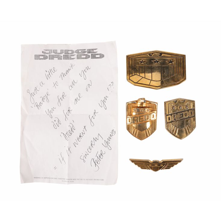789. Judge Dredd (Sylvester Stallone) Costume Badge, Belt Buckle, Eagle ...