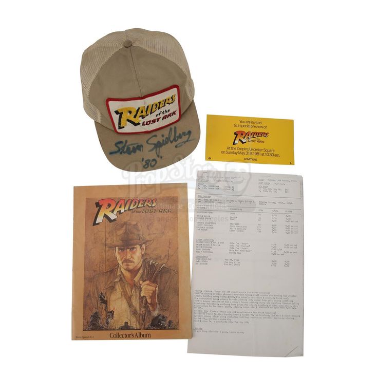 Steven Spielberg-Autographed Crew Cap, Collectors Album, Call Sheet and Screening Ticket ...