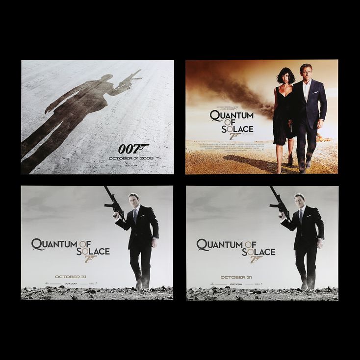 Four UK Quad Posters, 2008 | JAMES BOND: QUANTUM OF SOLACE (2008)