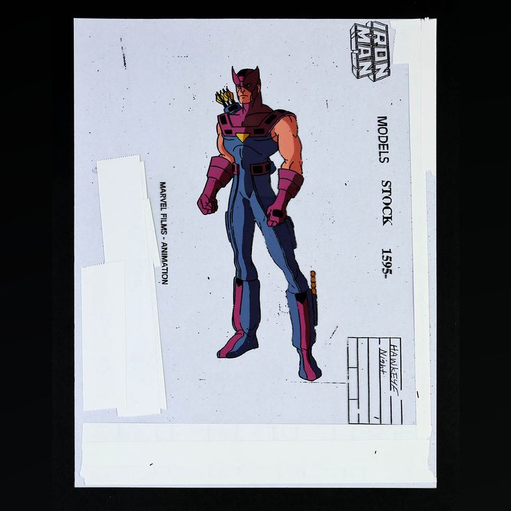 Hawkeye Painted Animation Cel - Night | IRON MAN (1994-1996)