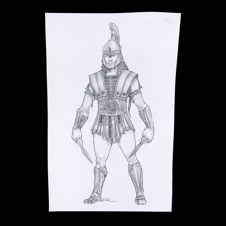 Mariano Diaz Hand-drawn Odysseus (Sean Bean) Armour Design No.12 | TROY ...