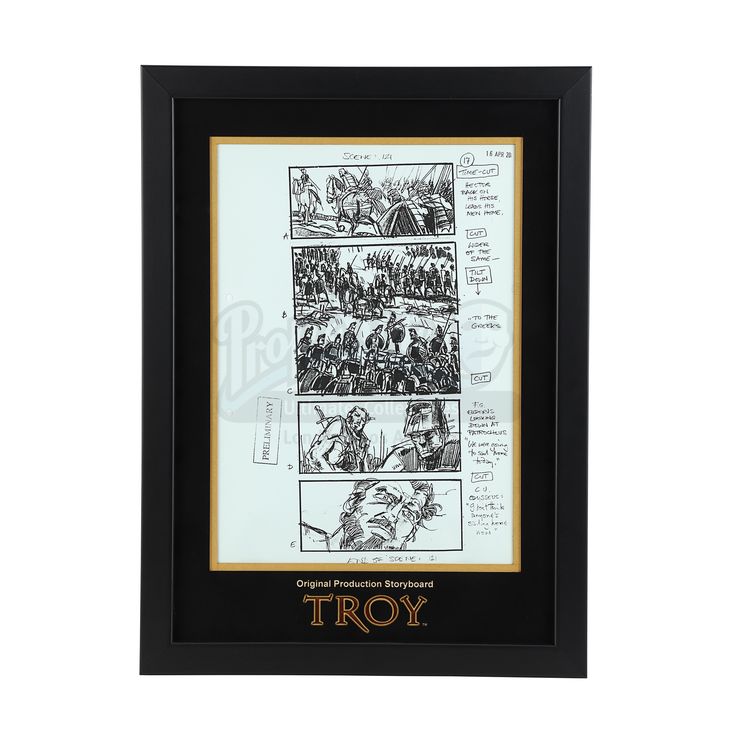 Original Production Storyboard - Hector Leads His Men Home | TROY (2004)