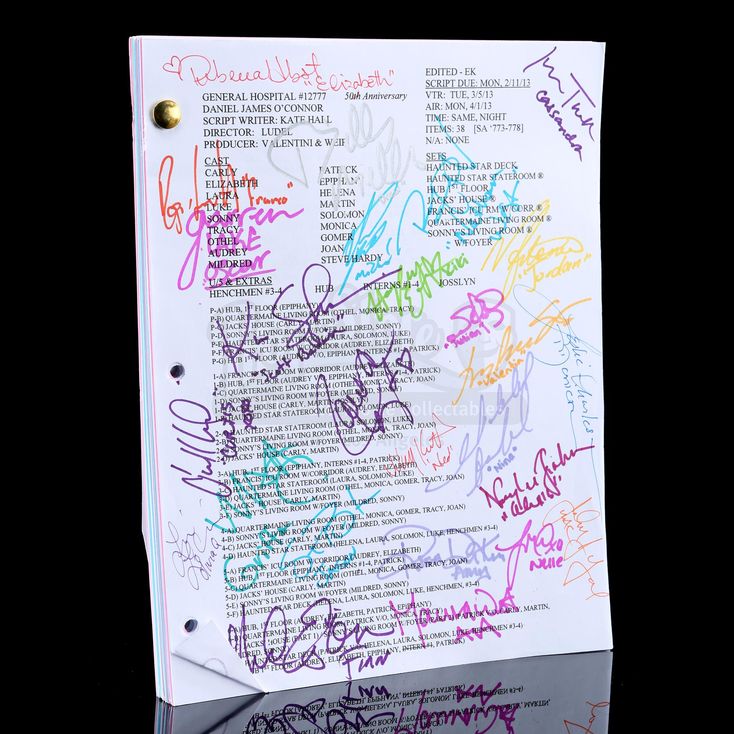 General Hospital 50th Anniversary Signed Script | GENERAL HOSPITAL (1963)