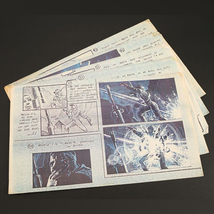 Lot 1352 - Set of Printed Future War Storyboards 33 - 44 | TERMINATOR ...