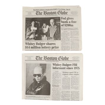 Lot # 747 : BLACK MASS (2015) - Pair of The Boston Globe Newspapers