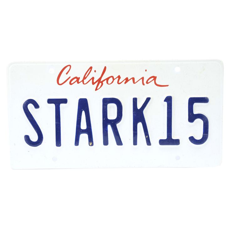 Lot 401 - Tony Starks (Robert Downey, Jr.) STARK15 License Plate | IRON ...
