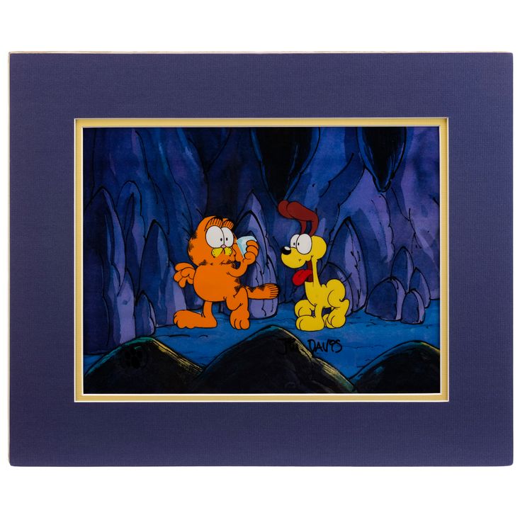Garfield and Odie - Original Production Cel Signed Jim Davis | GARFIELD ...