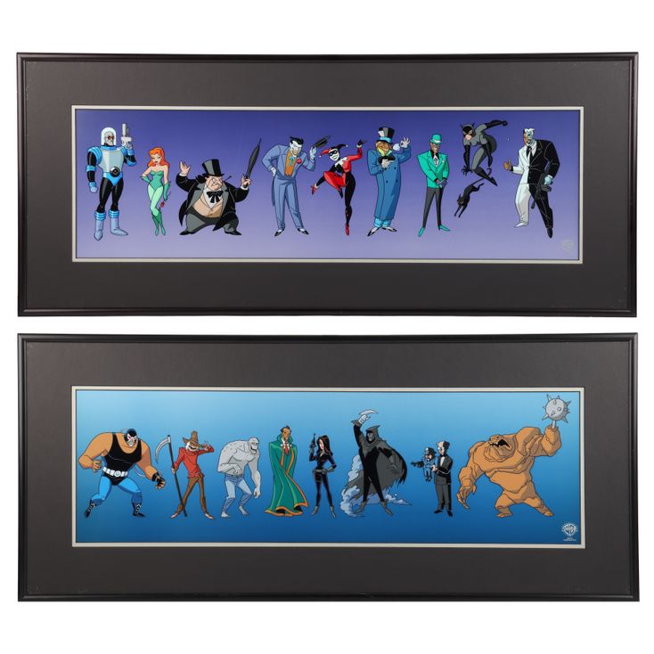 2057. Two Framed Limited Edition ''Villains of Gotham City'' Sericels ...