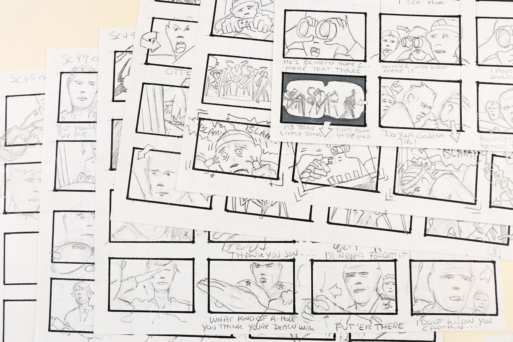 Hand-Drawn Storyboard Scenes 34-65 by Phil Tippett | Propstore - Find ...