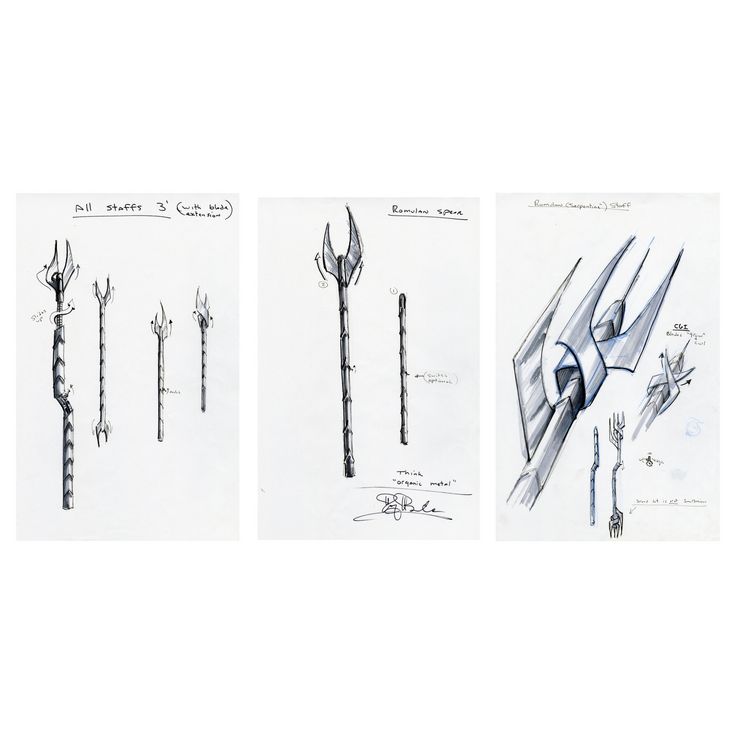 Set of Three Hand-Illustrated Doug Brode Nero Staff Concept Artworks ...