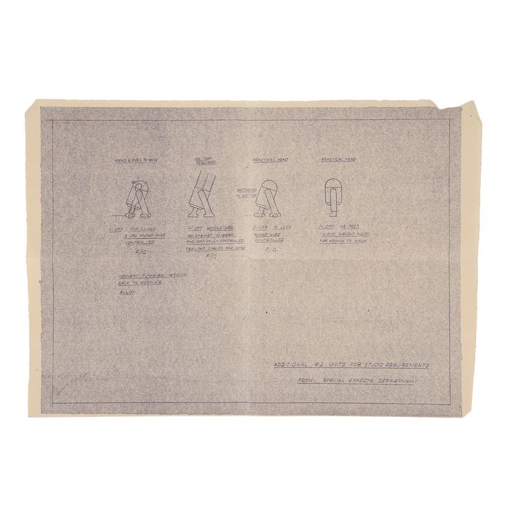 Lot #1586: STAR WARS: A NEW HOPE (1977) - John Stears' Early R2-D2 Dyeline