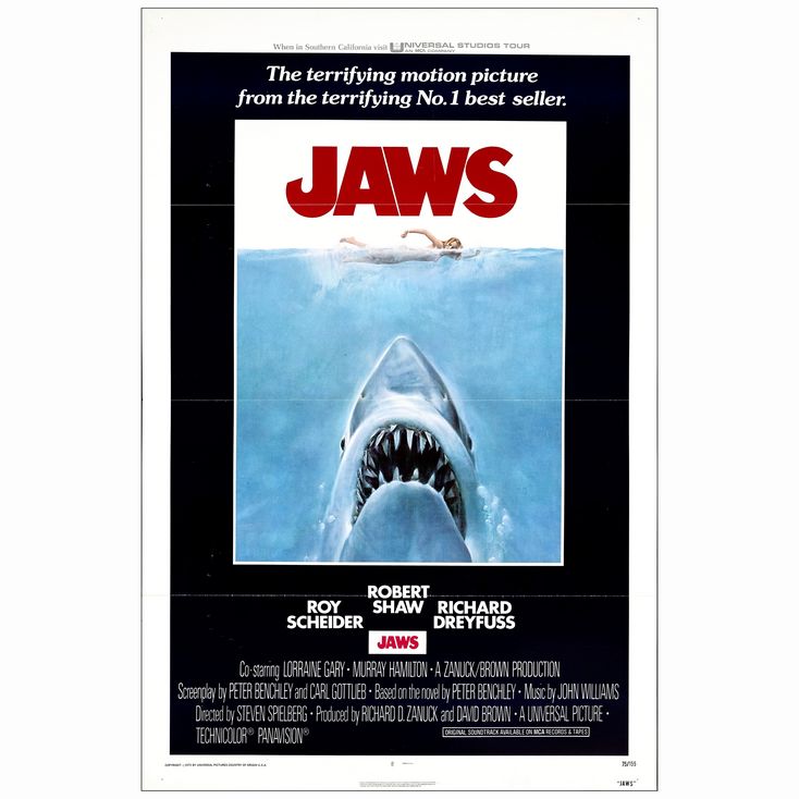 Lot 155 One-Sheet (27 x 41) Near Mint Flat Folded | JAWS (1975)
