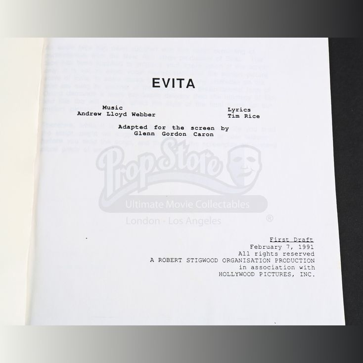First Draft Script | EVITA (1996)