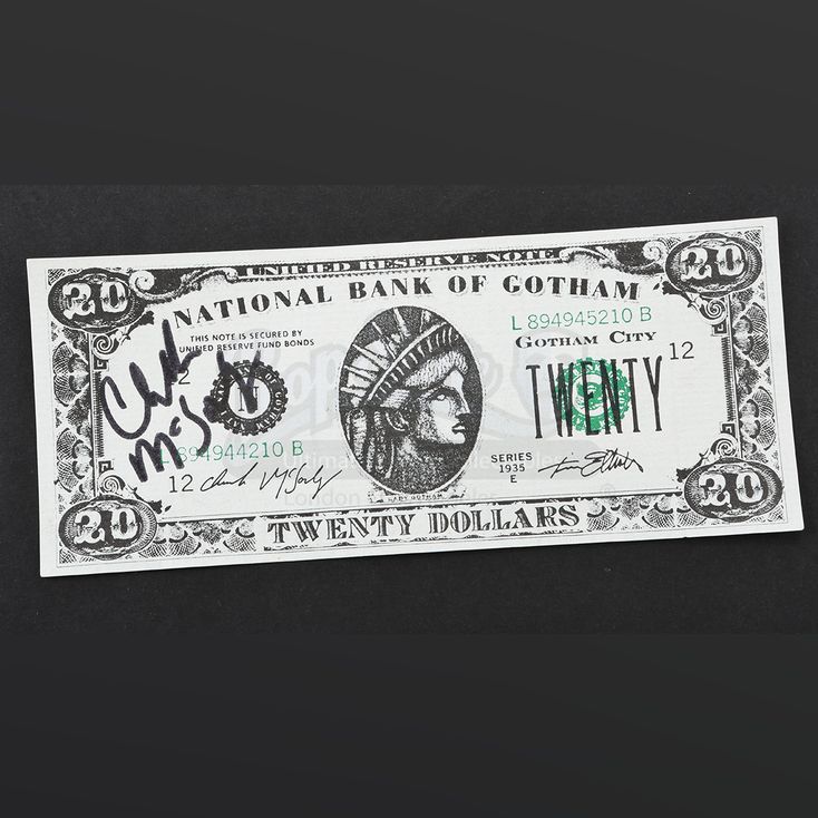 Signed Bank of Gotham Note - 20 | BATMAN FOREVER (1995)