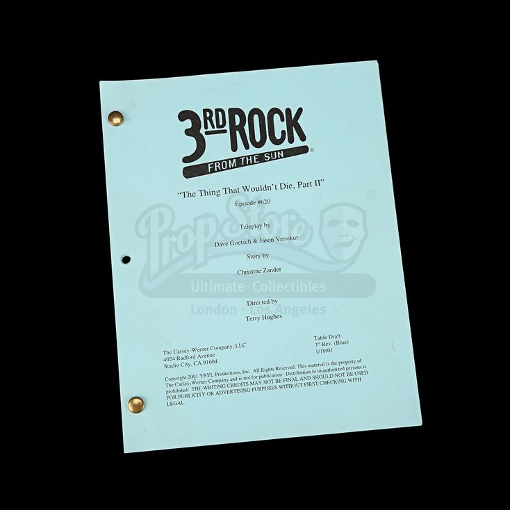 Finale Script | 3RD ROCK FROM THE SUN (1996-2001)