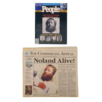 Lot # 777 : CAST AWAY (2000) - 'Noland Alive! Newspaper and People Magazine