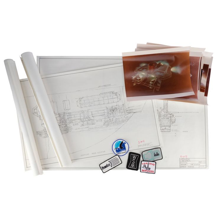 465. Set of Four Hand-Marked Deepcore Blueprints with Six Art Prints ...