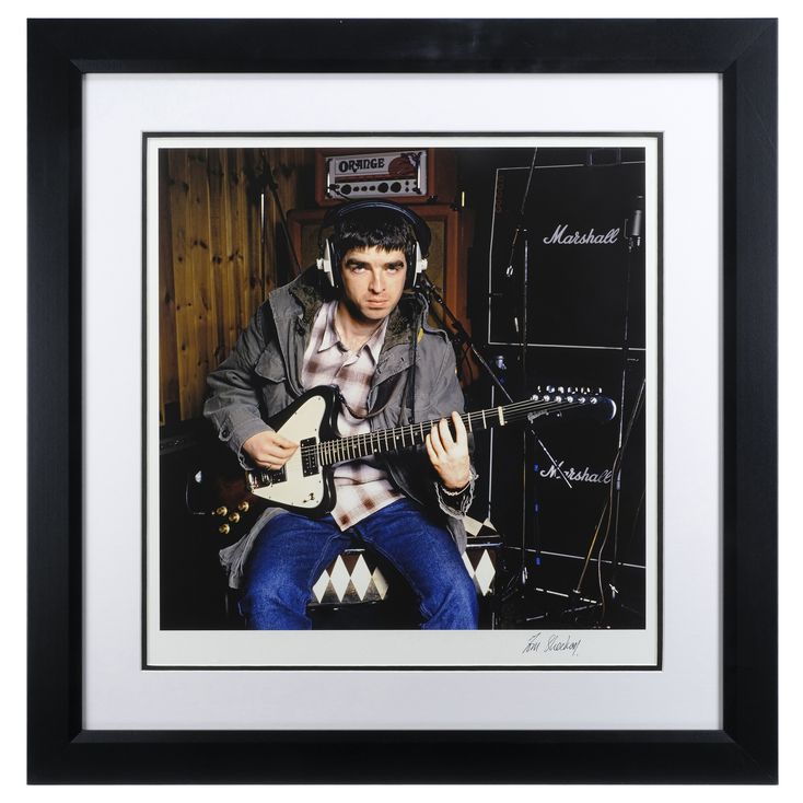 Lot 593 - Framed Tom Sheehan-signed 1995 Noel Gallagher Photo Print | OASIS