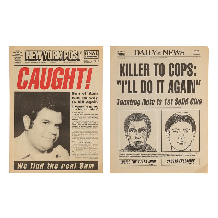 Lot 1637 - Pair of Newspapers | SUMMER OF SAM (1999)